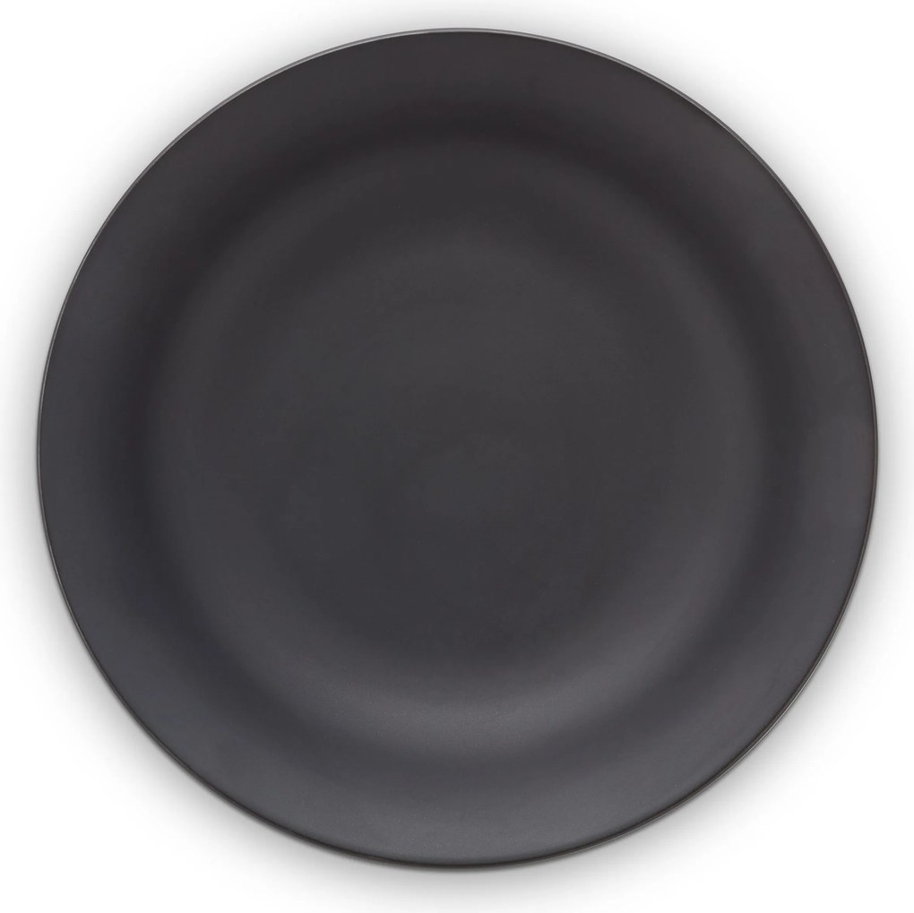 vtwonen Matt Black hluboký talíř Ø 25,5 cm, černý matný (Porcelánový polívkový talíř v černé matné barvě)