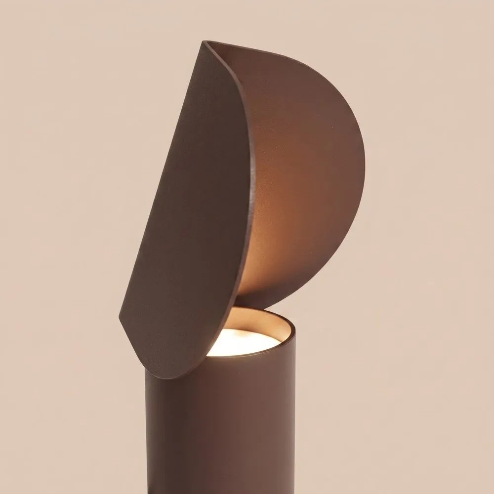 Hnědá hliníková LED stolní lampa (výška 15 cm) BISCUIT – Thoro