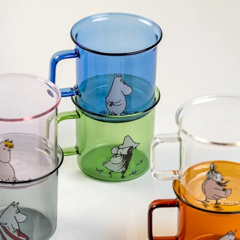 Skleněný hrnek Moomin 0,35l, modrý