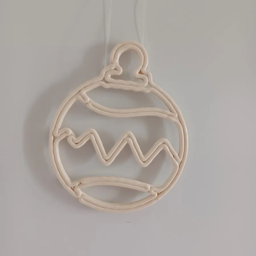 ECOprint vánoční ozdoba koule 30 cm bílá baňka, 3D tisk, plast, venkovní