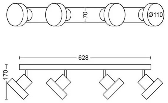 Philips 50604/31/P0 - LED Bodové svítidlo BUKKO 4xLED/4,3W/230V