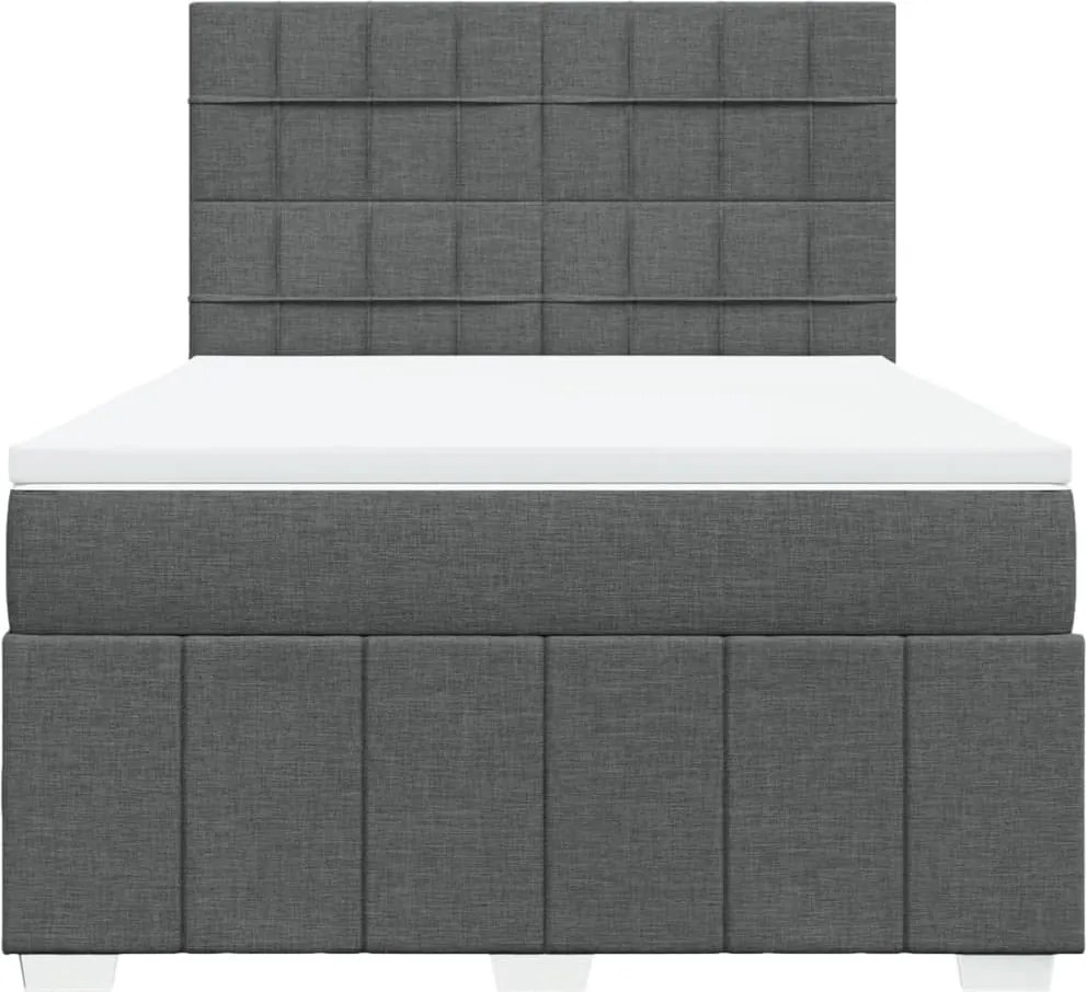 Box spring postel s matrací tmavě šedý 140 x 190 cm textil 3293964