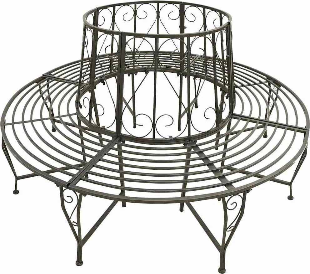 Zahradní lavice kolem stromu 160 cm ocel 313033