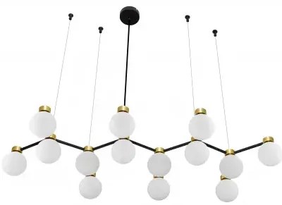 Satina zlato-černo-bílý designový lustr Ovalino 157