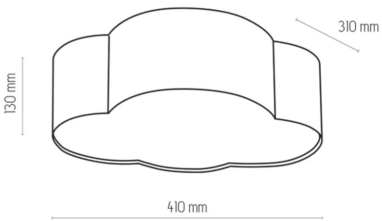 TK LIGHTING Stropní svítidlo - CLOUD 6074, 230V/15W/2xE27, nebeská/bílá