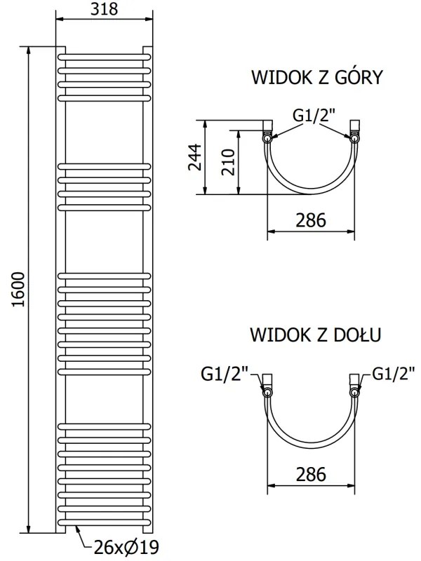 Mexen Eros koupelnový radiátor 1600 x 318 mm, 549 W, Bílá - W112-1600-318-00-20