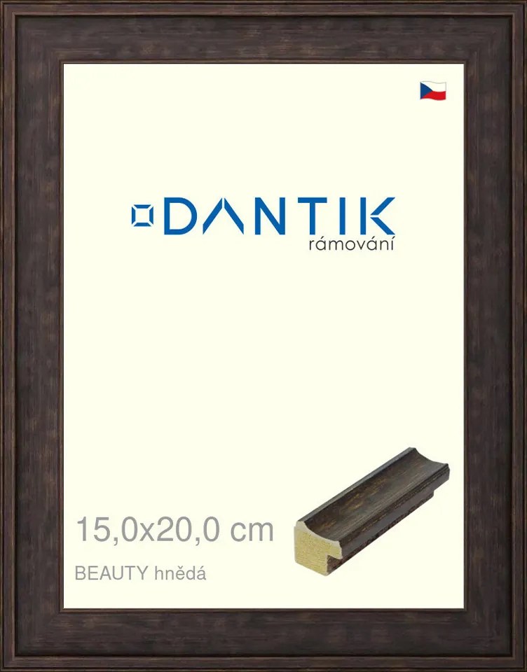 DANTIK rámeček 15x20 | BEAUTY hnědá (Sklo Čiré)