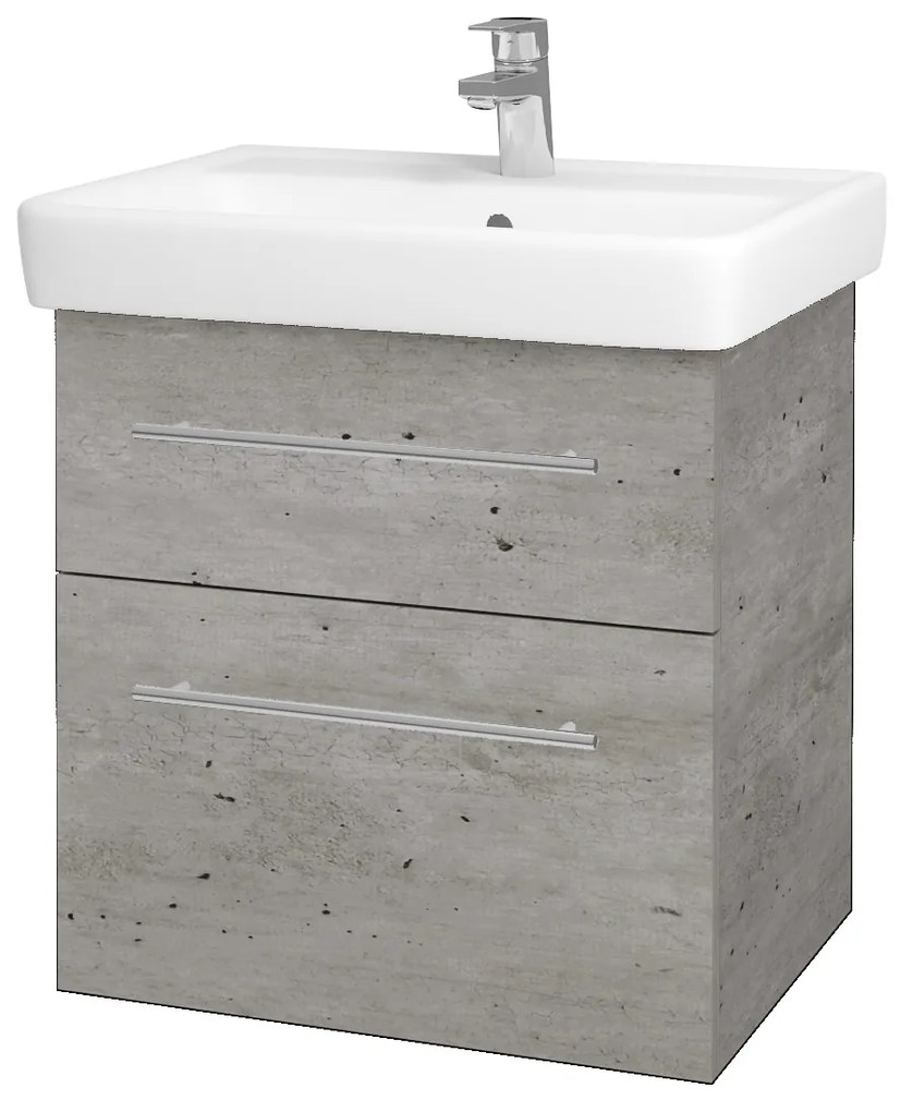 Dřevojas Koupelnová skříň Q MAX SZZ2 60 Varianta: N01 Bílá lesk / Úchytka T01 / D01 Beton