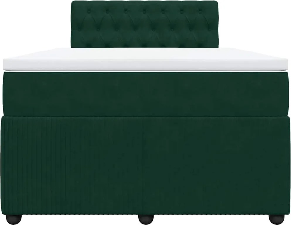 Box spring postel s matrací tmavě zelená 120x190 cm samet 3289995