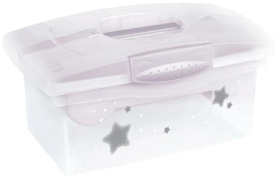 Keeeper Cestovní box s přihrádkou na hračky, léky, kosmetiku "Stars", Bílá