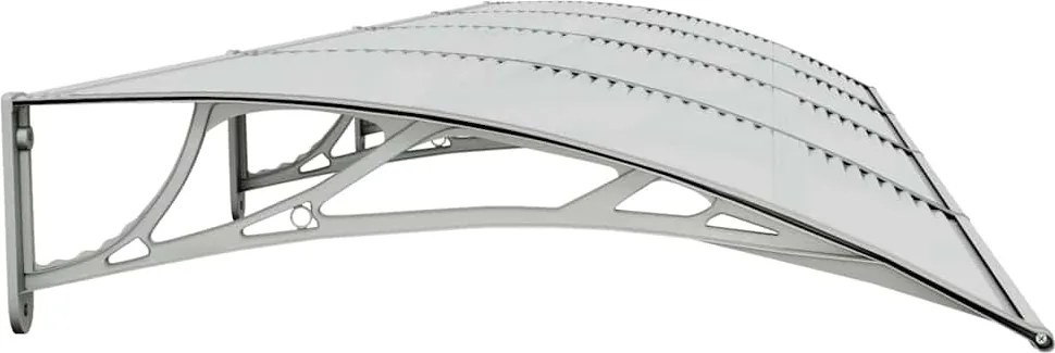 Stříška nad dveře šedá 400 x 100 cm polykarbonát 153601