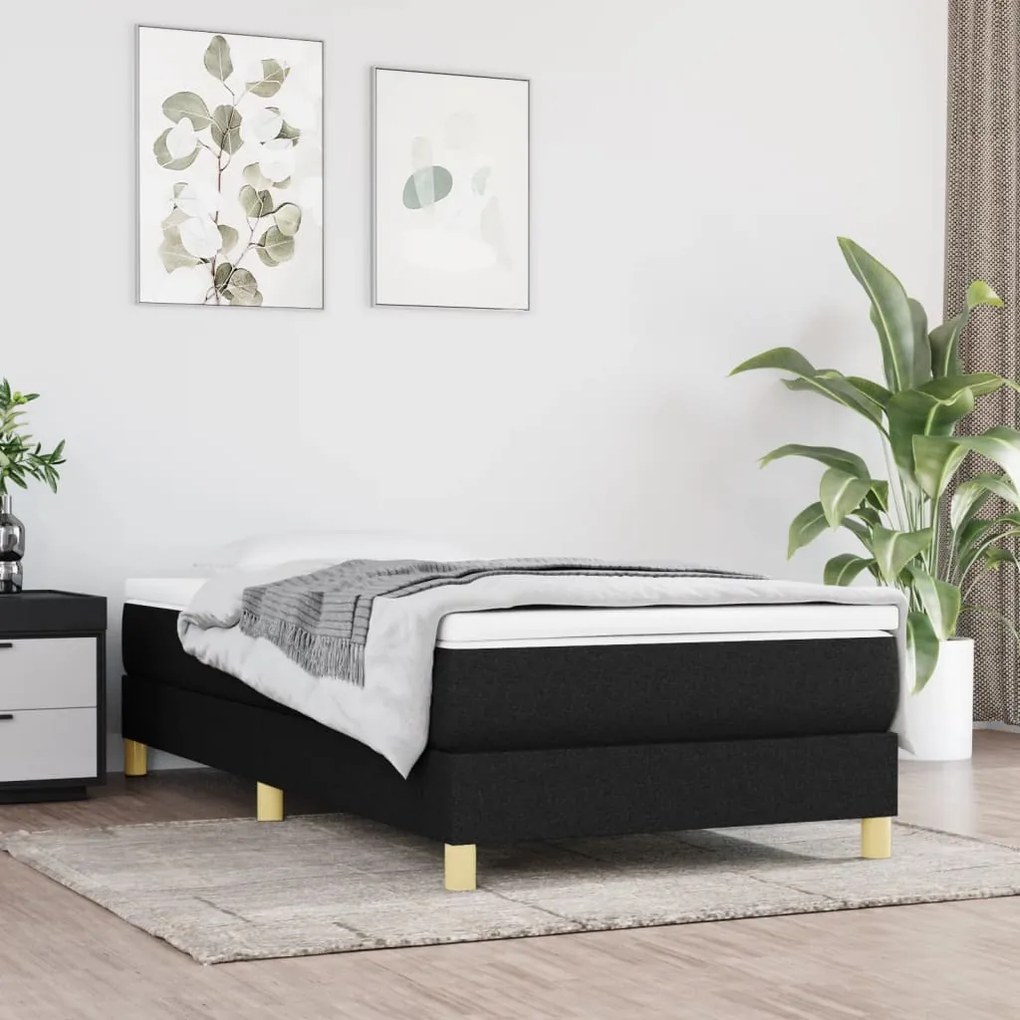 Rám postele s boxspringem černá 90x200 cm textil 3120584