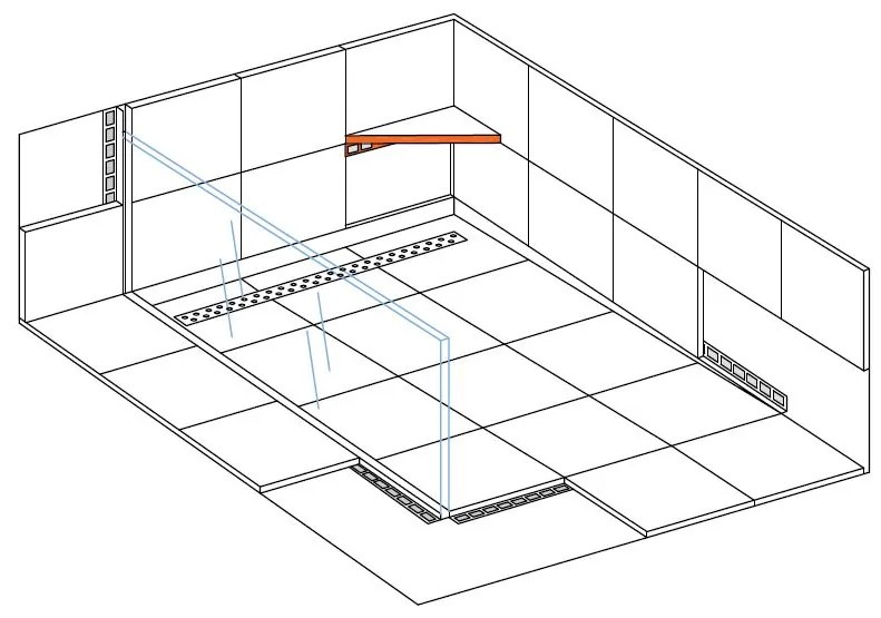 Profinox Sprchová police B, trojúhelníková, obkladová, 300x170 mm, 12,5 mm