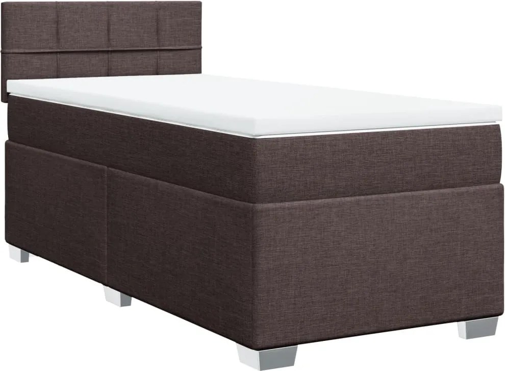 Box spring postel s matrací tmavě hnědá 80x200 cm textil 3285718