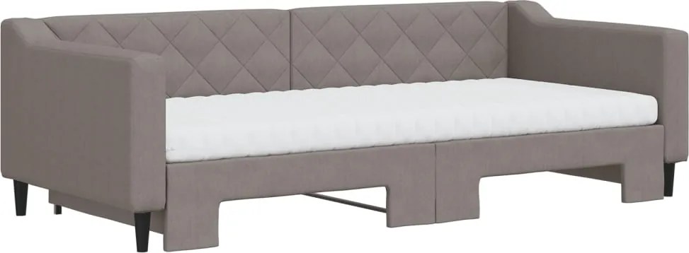 Válenda s přistýlkou a matracemi taupe 90 x 200 cm textil 3197447