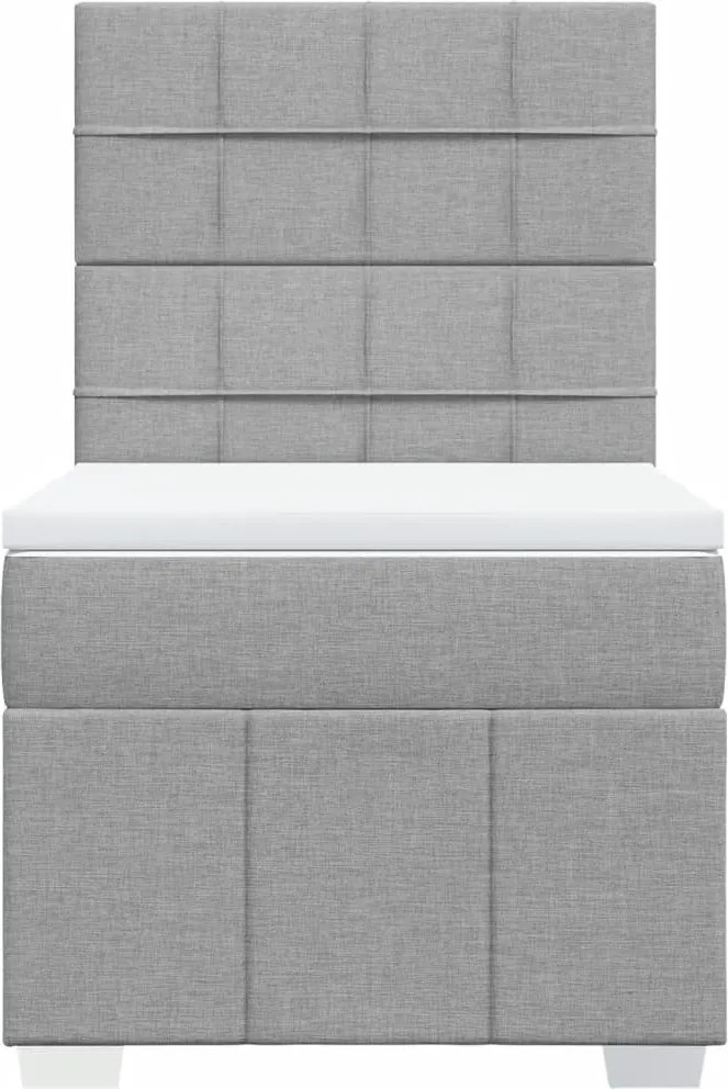 Box spring postel s matrací světle šedá 90x200 cm textil 3291551