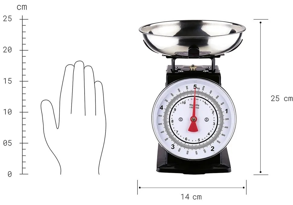 GIVE ME MORE Kuchyňská váha do 5 kg - černá