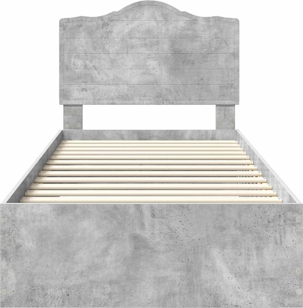 Rám postele s čelo Betonově šedá 70 x 190 cm Kompozitní dřevo 3413669