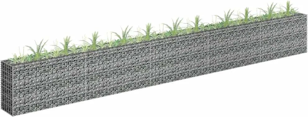 Gabionový vyvýšený záhon pozinkovaná ocel 450 x 30 x 60 cm 145646