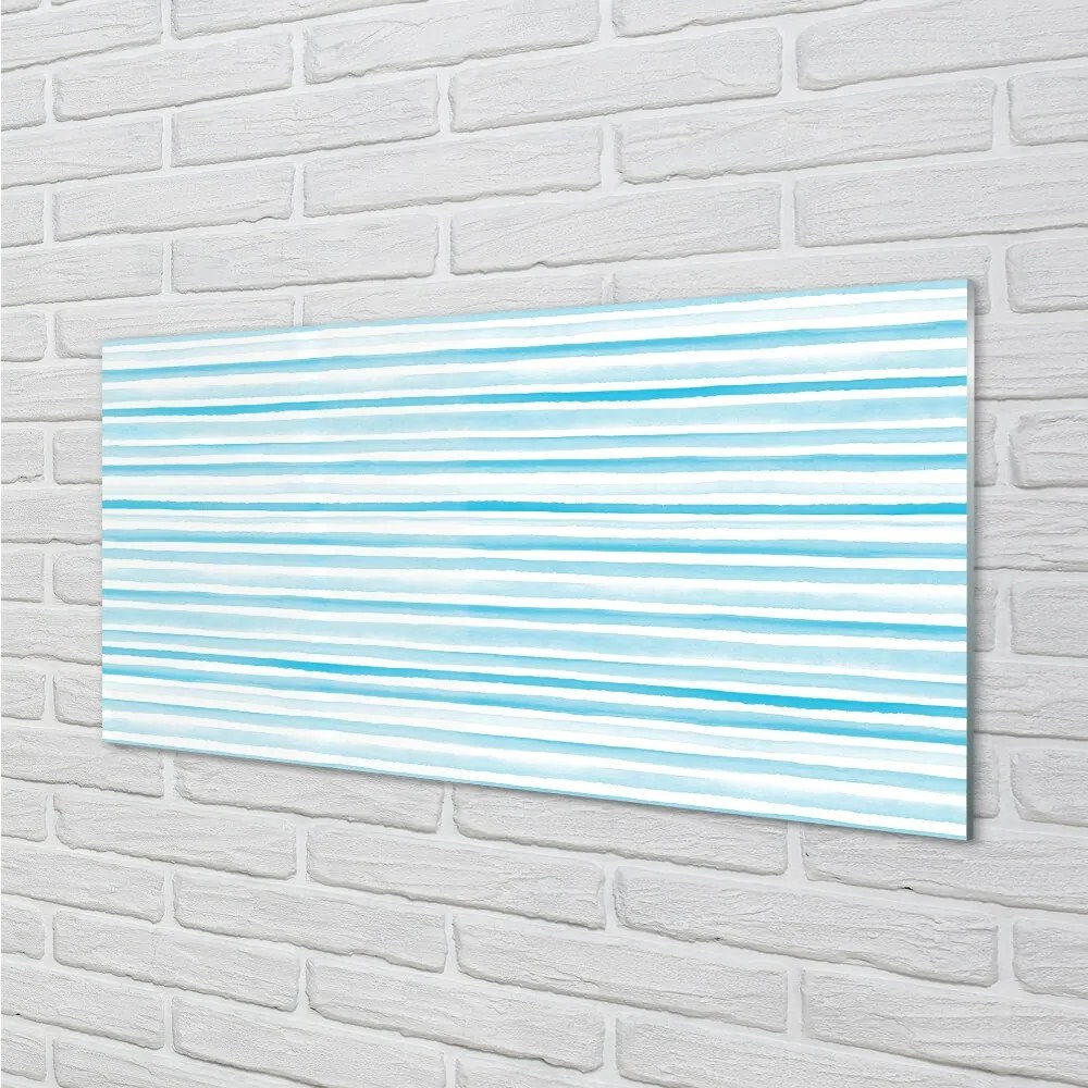 Obraz na skle modré pruhy 100x50 cm