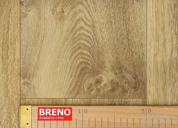 Breno PVC BLACKTEX Texas Oak 136L – světle hnědé dřevo, šíře 400 cm