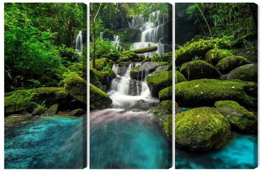 Vícedílný obraz Krásný Vodopád V Džungli Nedostatek Nedostatek Plátno Canvas 150x100