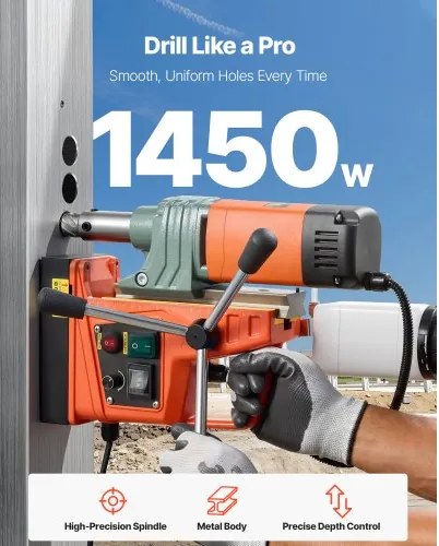 Magnetická vrtačka, Motor 1450 W VEVOR – CLZTJ6JTFP50QLWW7001V2