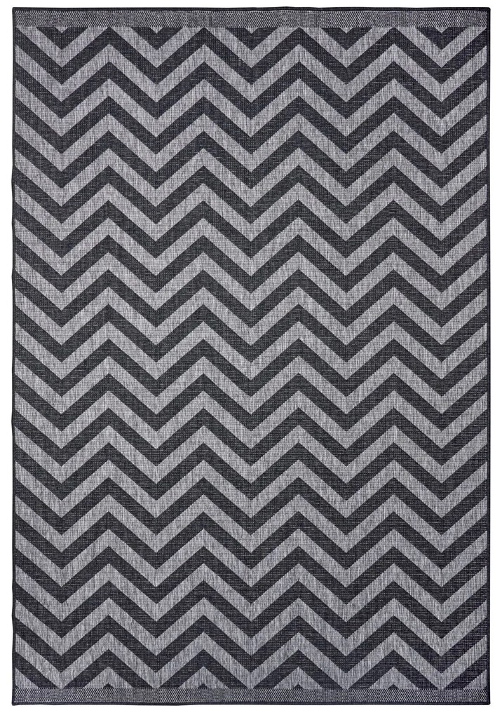 NORTHRUGS - Hanse Home koberce Kusový koberec Twin Supreme 105472 Palma Night Silver – na ven i na doma - 80x250 cm