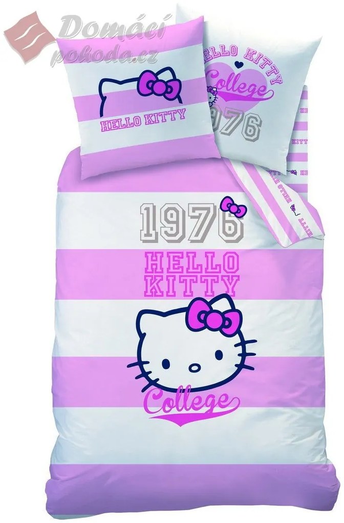CTI Povlečení Hello Kitty Brittany  - 140x200, 63x63 cm + polštář 60x60 cm ZDARMA