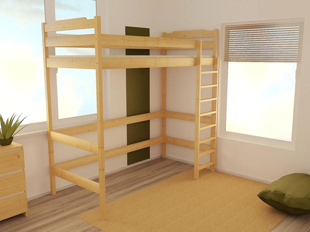 Vomaks Patrová zvýšená postel ZP 004 Rozměr: 80 x 180 cm, Barva: surové dřevo