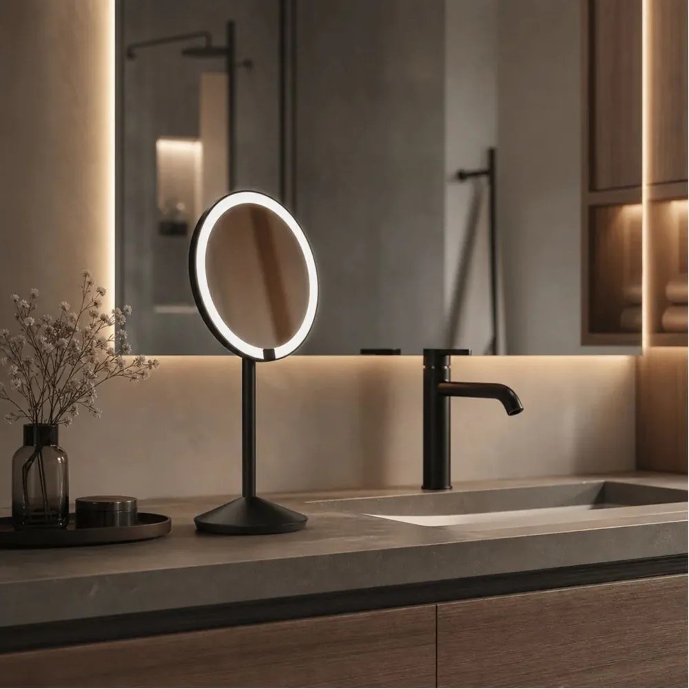 Kosmetické zrcadlo s osvětlením/zvětšovací (zvětšení 5x) ø 12 cm – simplehuman