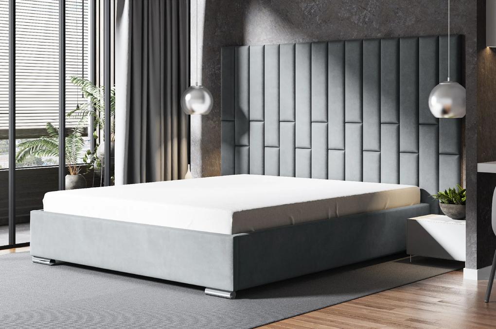 Eka Čalouněná postel LANA 140 x 200 cm Barva látky Trinity: (2315) Tmavá šedá, Úložný prostor: Bez úložného prostoru