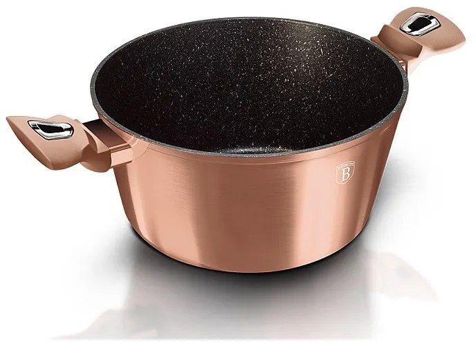 BERLINGERHAUS Kastrol s mramorovým povrchem a poklicí 30 cm Rosegold Metallic Line BH-6194