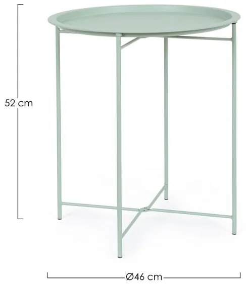 BIZZOTTO Konferenční zelený zahradní stolek WISSANT ø46 cm 0803552