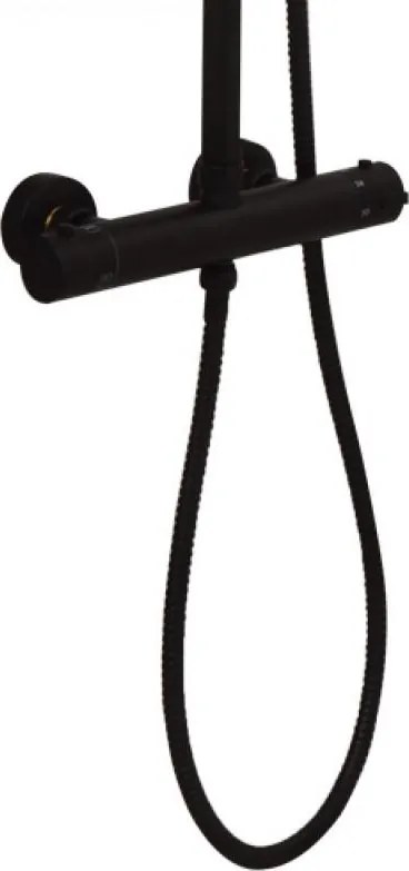 Erga Erga, termostatická sprchová baterie s horním 3/4" připojením sprchového sloupu, černá matná, ERG-YKA-BW.FL-THERM-BLK