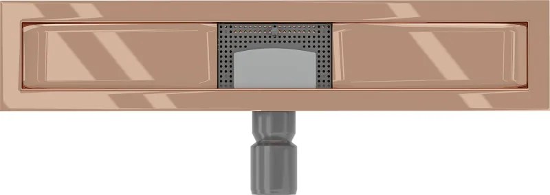 Mexen Flat, lineární podlahový žlab 60 cm, růžové zlato, 1615060