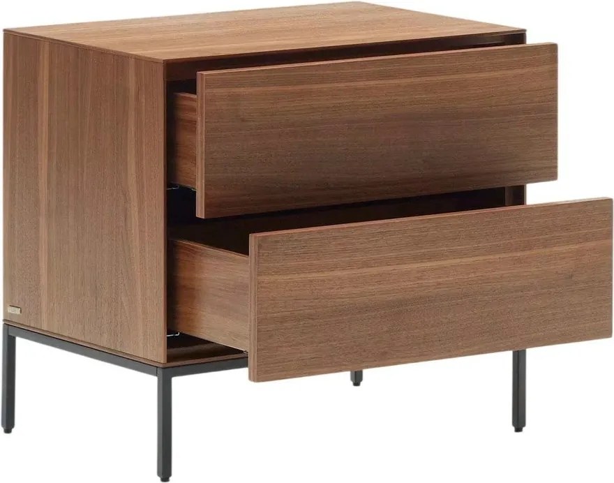 Noční stolek v dekoru ořechu v přírodní barvě Vedrana – Kave Home