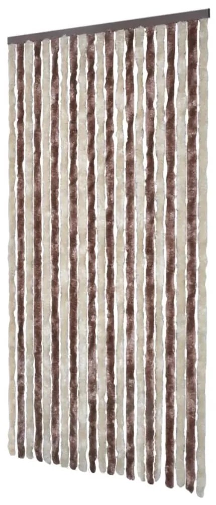 Závěs proti hmyzu béžový a světle hnědý 100 x 220 cm Chenille 240572