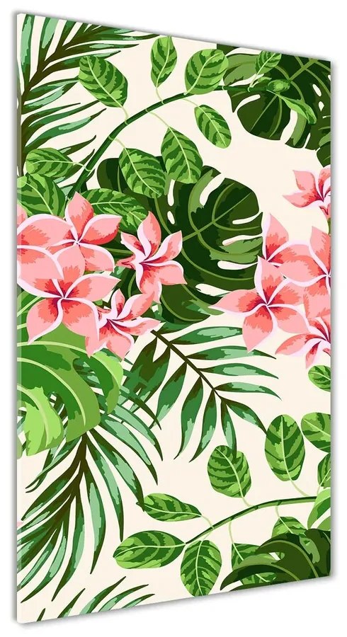 Wallmuralia Foto obraz skleněný svislý Havajské květiny 60x120 cm