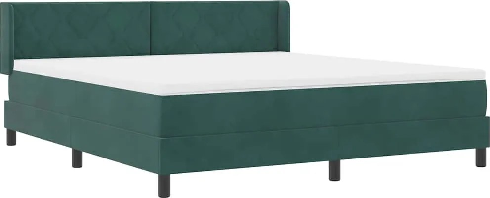Postel s boxspringem s čelo Tmavě zelená 200 x 180 cm samet 3341537