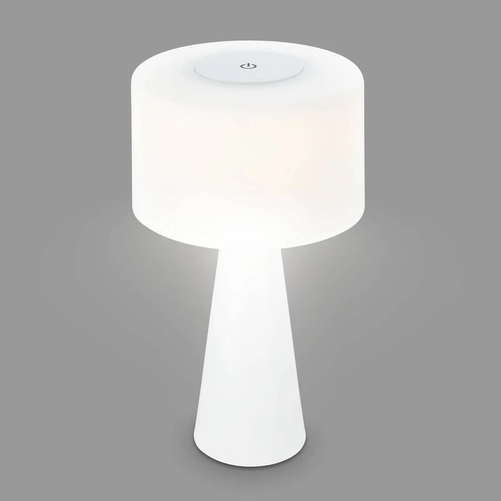 LED stolní lampa Halo, provoz na baterii, bílá