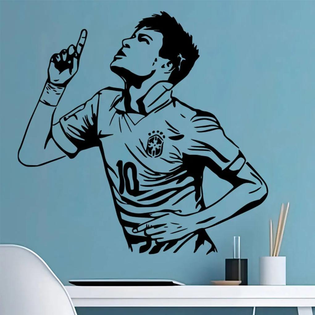 Živá Zeď Samolepka na zeď Fotbalista Neymar Barva: černá