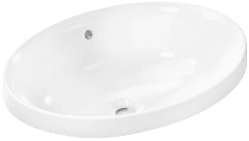 Hansgrohe Xuniva D - Umyvadlo, 55x40 cm, s přepadem, bez otvoru pro baterii, SmartClean, bílá 61058450