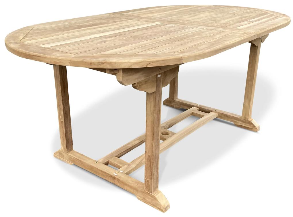Nábytek Texim Faisal oválný/hranatý teakový rozkládací stůl Typ stolu: ovál