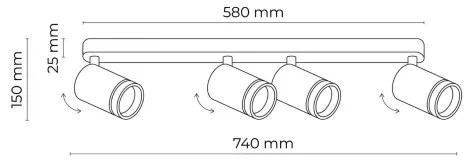 Bodové svítidlo JET 4xGU10/10W/230V černá