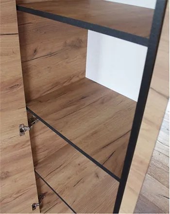 Šatní skříň s nástavcem EDEN 16 dub Craft zlatý + černý