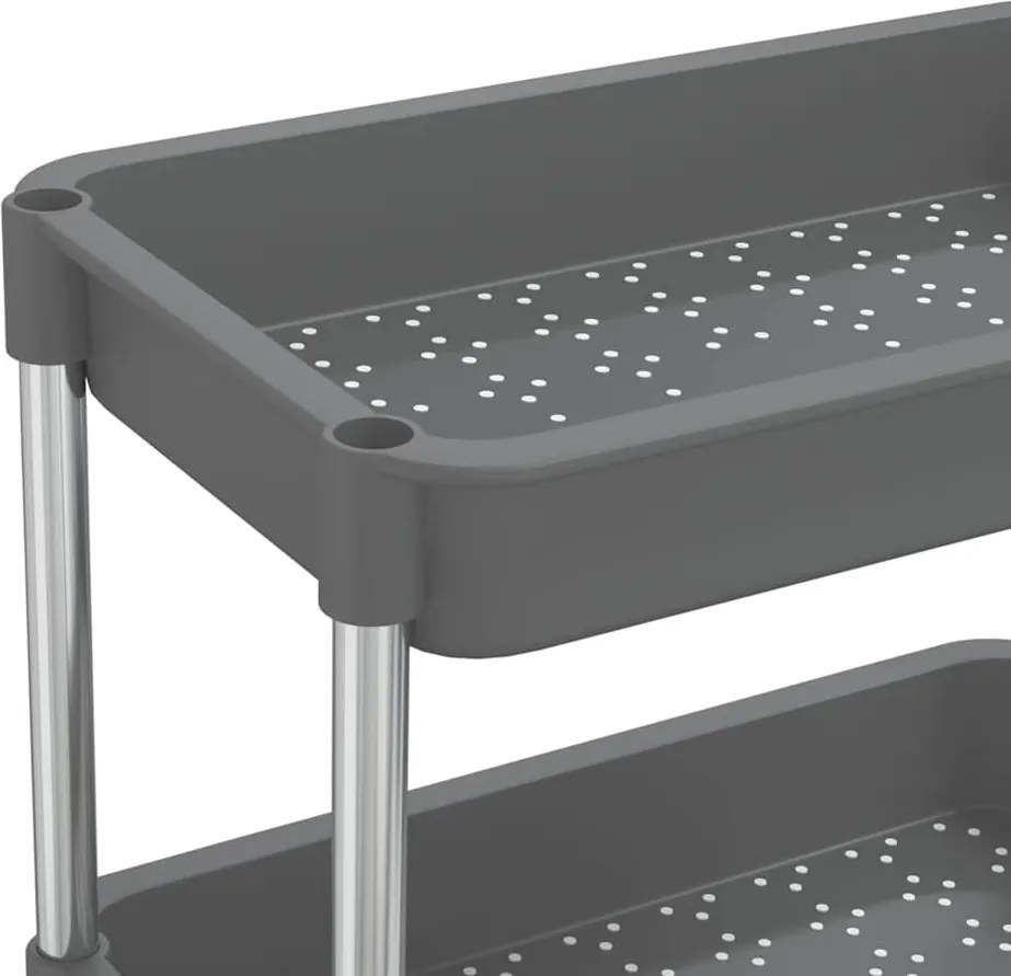 Kuchyňský vozík s 5 patry šedý 42x29x128 cm železo a ABS 336333
