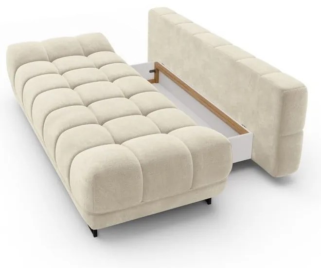Béžová sametová rozkládací/s úložným prostorem pohovka 215 cm Cirrus - II. jakost – Windsor & Co Sofas