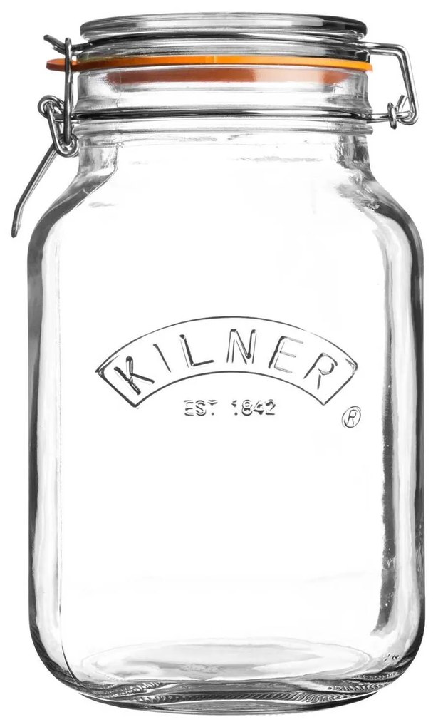 Kilner Clip Top zavařovací sklenice s klipem, hranatá, 1,5 l, 0025.543