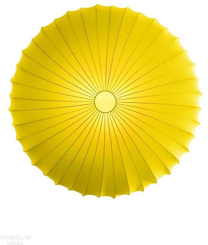 Axolight Muse, designové svítidlo ze žlutého textilu, 3x100W, prům. 120cm